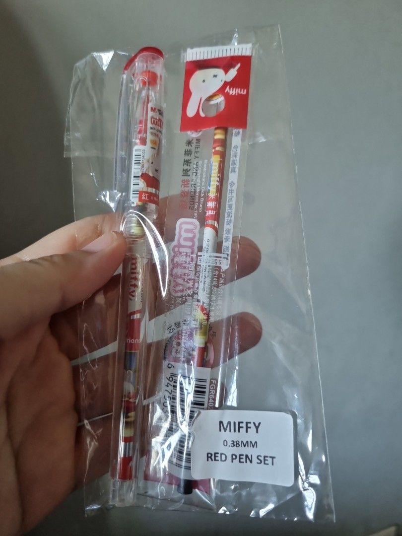 Miffy red pen set 0.38mm, Hobbies & Toys, Stationery & Craft, Other ...
