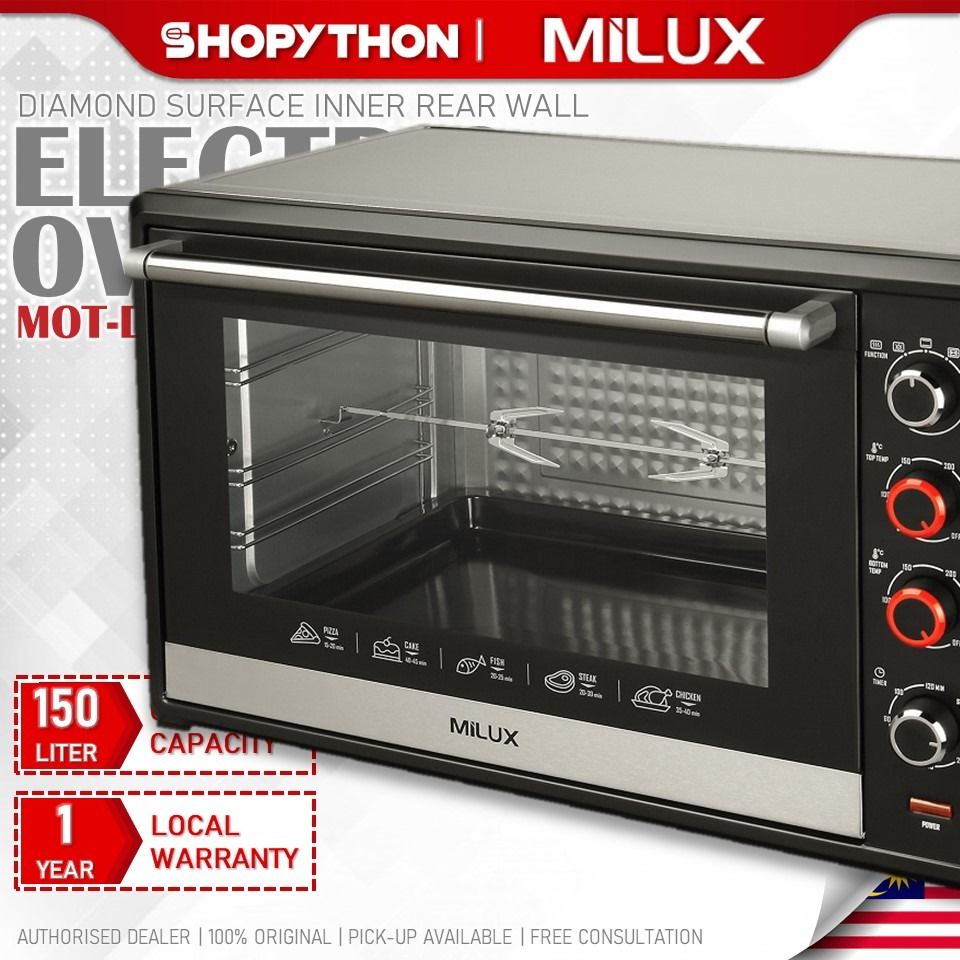 MILUX Electric Oven MOT-DS150 (150L/2800W) Diamond Surface Inner Rear ...