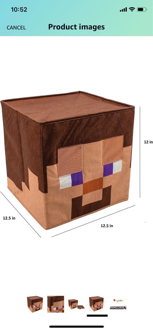 Minecraft Steve Block Head Costume Headpiece, Hobbies & Toys ...