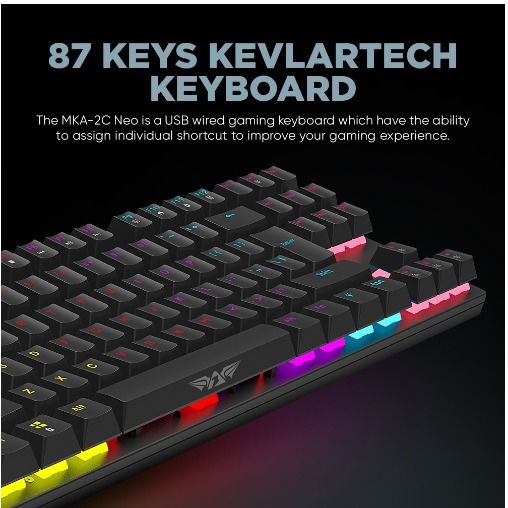 MKA-2C NEO Psychraven Gaming Keyboard | 87 Keys | Sleek Sporty Design ...
