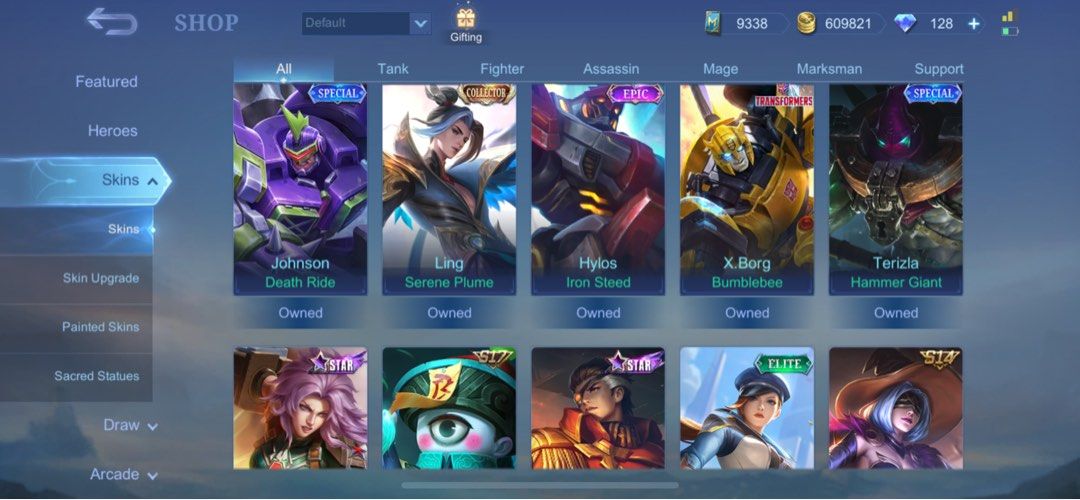 Mobile Legend -319 SKINS- -LING COLLECTOR- -ALU LEGEND-, Video Gaming ...