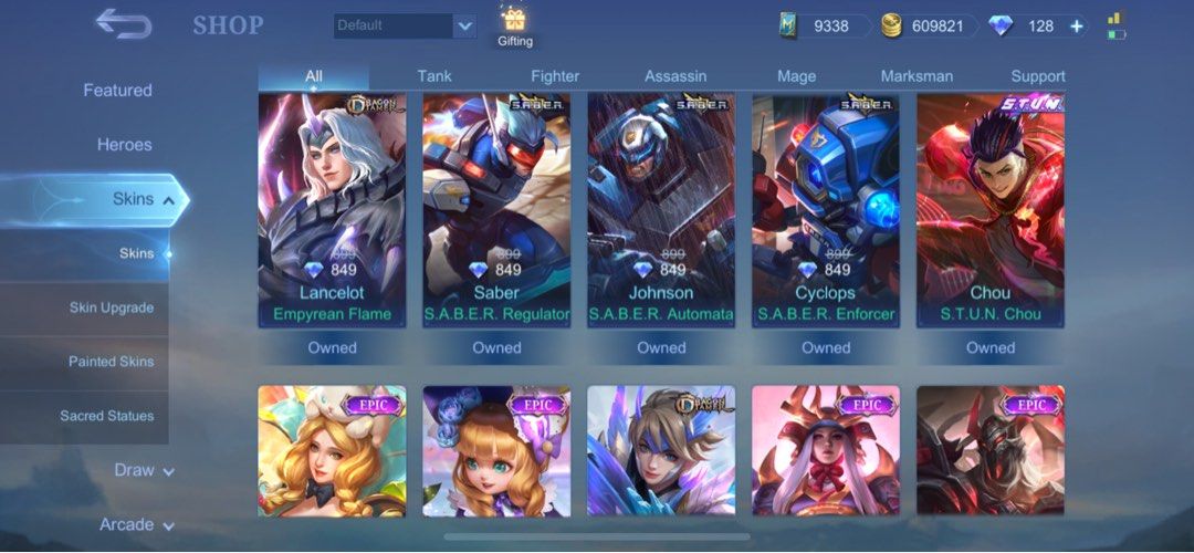 Mobile Legend -319 SKINS- -LING COLLECTOR- -ALU LEGEND-, Video Gaming ...