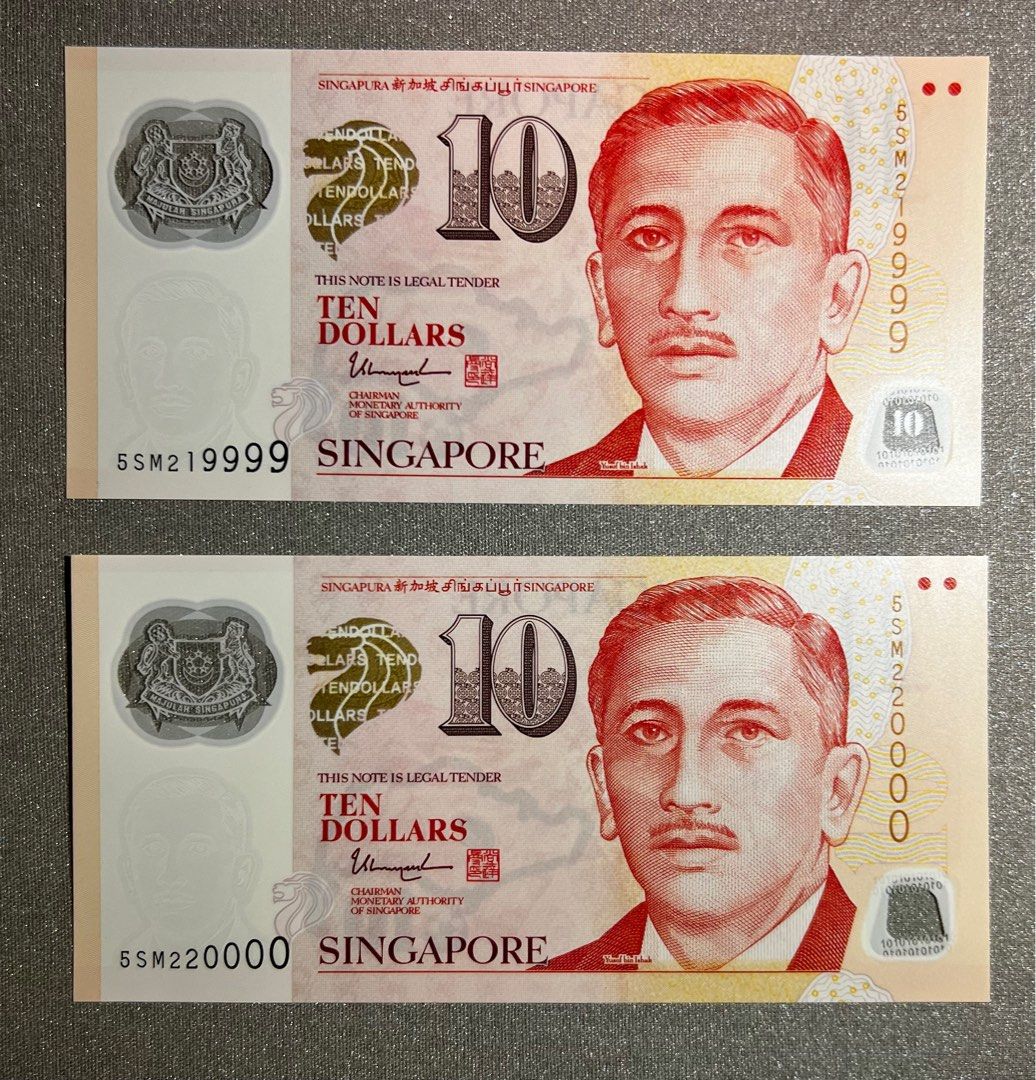 Singapore New Notes $10 x2, Hobbies & Toys, Memorabilia & Collectibles ...