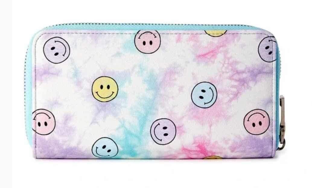 New No Boundaries Juniors Smiley Face Zip Around Wallet on Carousell