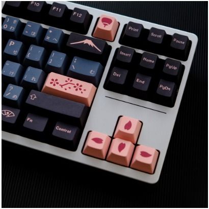 Night Sakura Keycaps | 134 Keys | Cherry Profile | PBT Dye-Sub | Royal ...