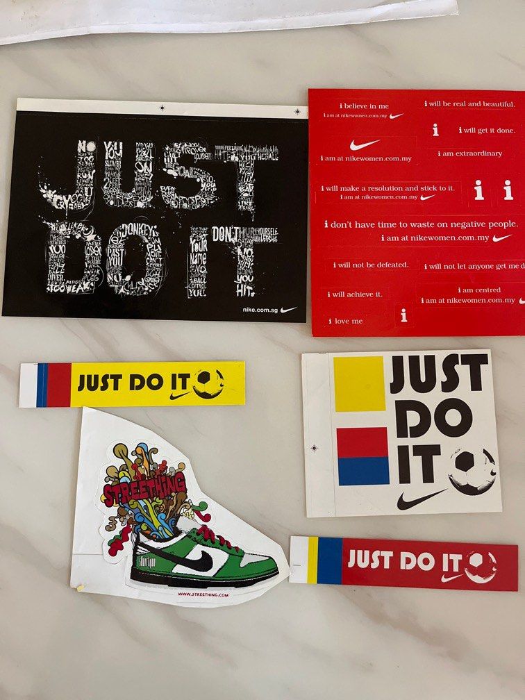 Nike sneakers just do it stickers large, Hobbies & Toys, Stationery ...