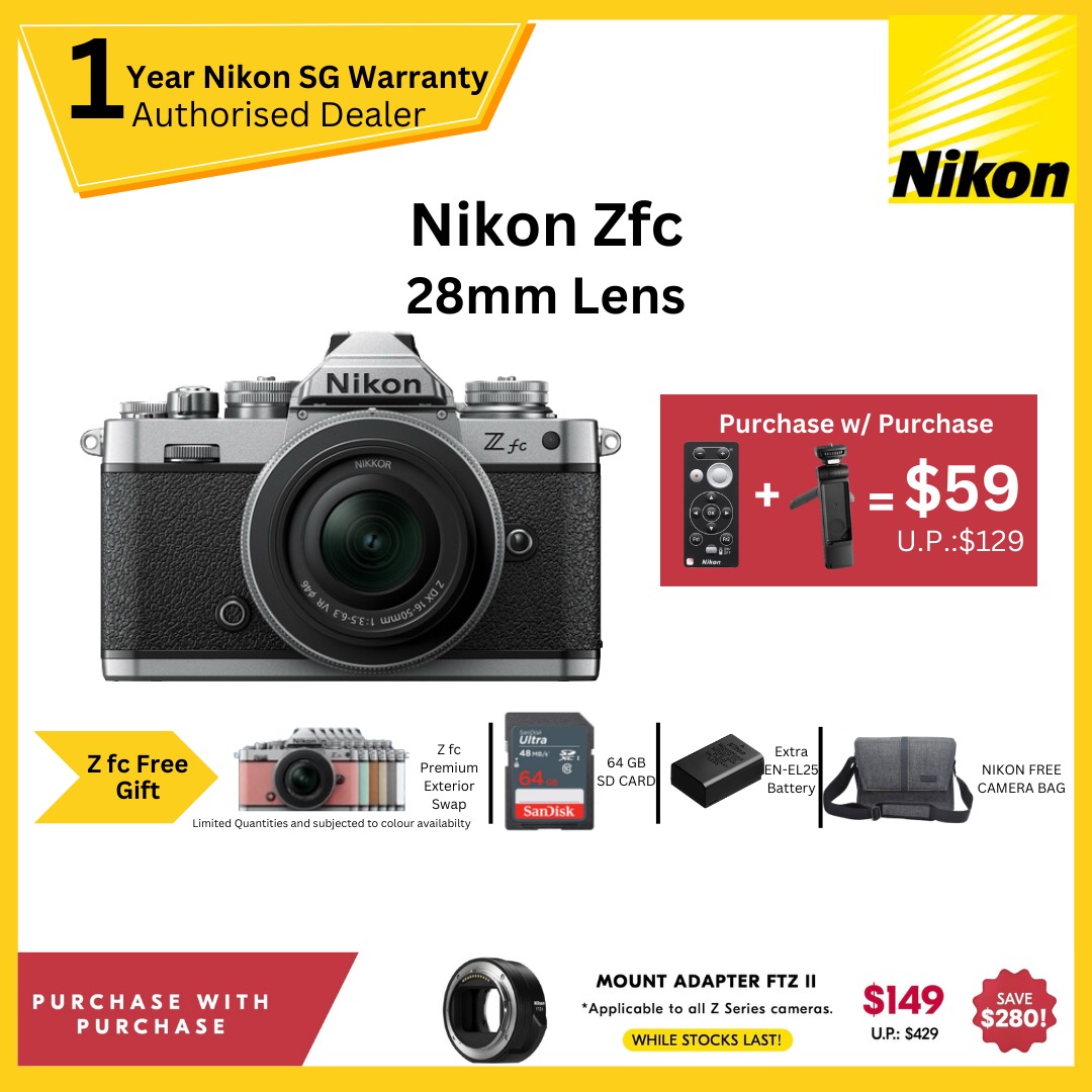 Nikon Zfc with 28mm Lens, Photography, Cameras on Carousell