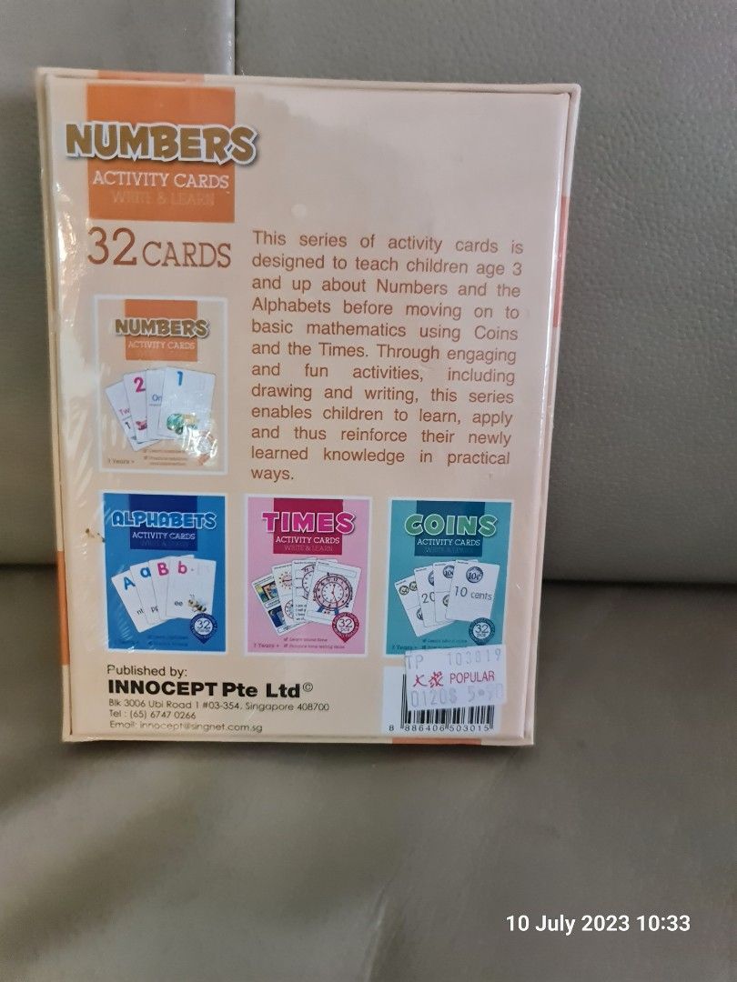 Numbers Activity Cards, Hobbies & Toys, Books & Magazines, Children's ...