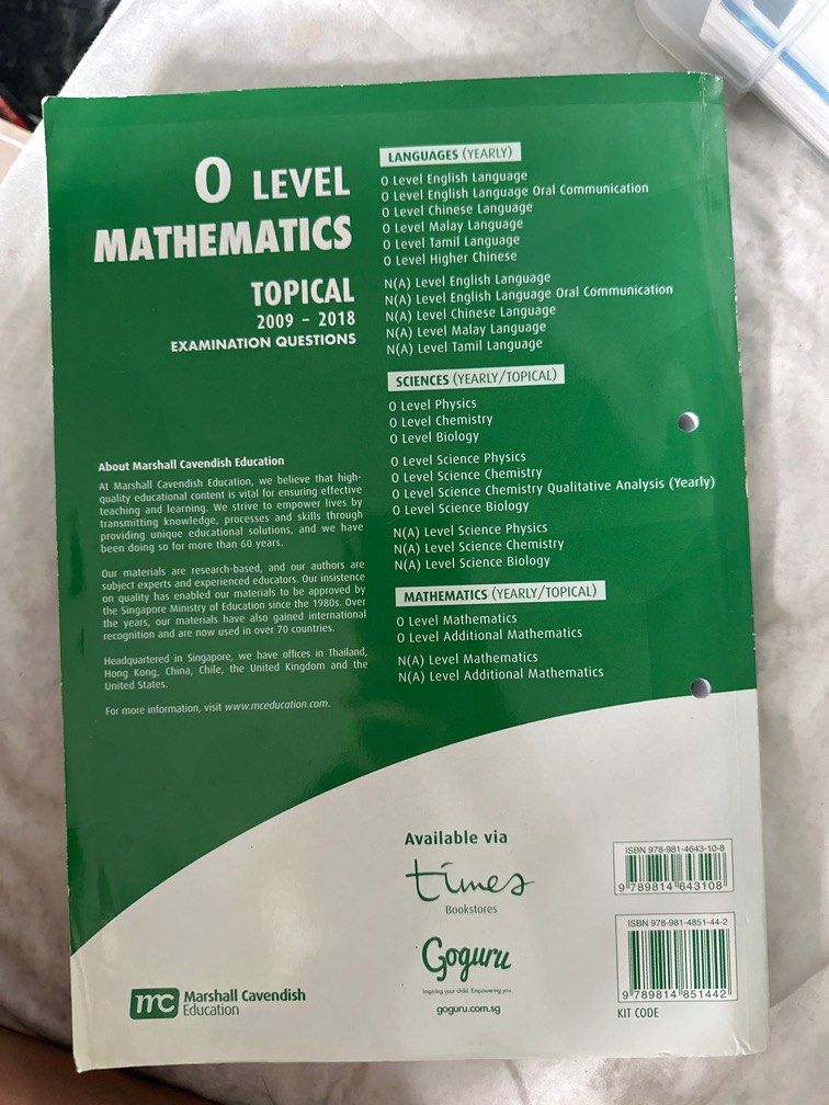O Level Mathematics, Hobbies & Toys, Books & Magazines, Assessment ...