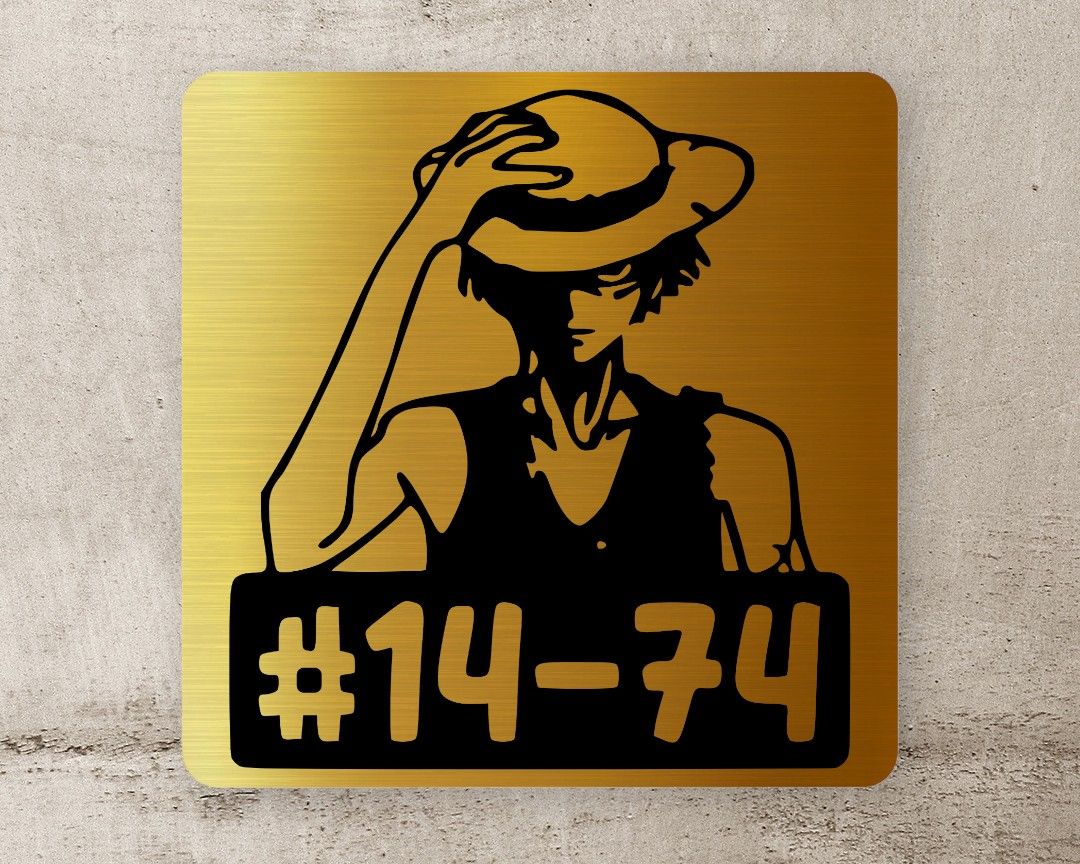 One Piece Luffy Signage / Stainless Steel / Acrylic/ Unit Number/ Door ...