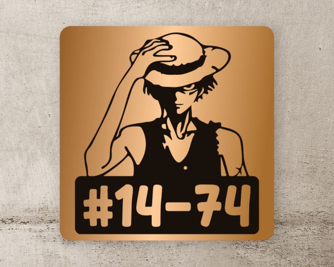 One Piece Luffy Signage / Stainless Steel / Acrylic/ Unit Number/ Door ...