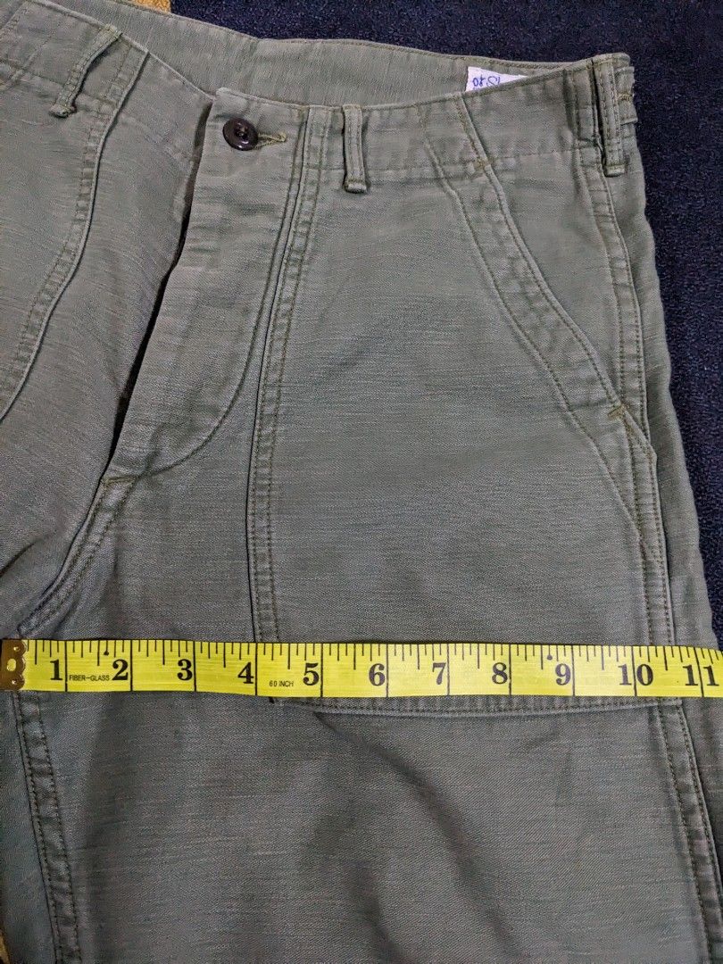 Orslow Japan Olive Sateen Pants, Men's Fashion, Bottoms, Trousers on ...