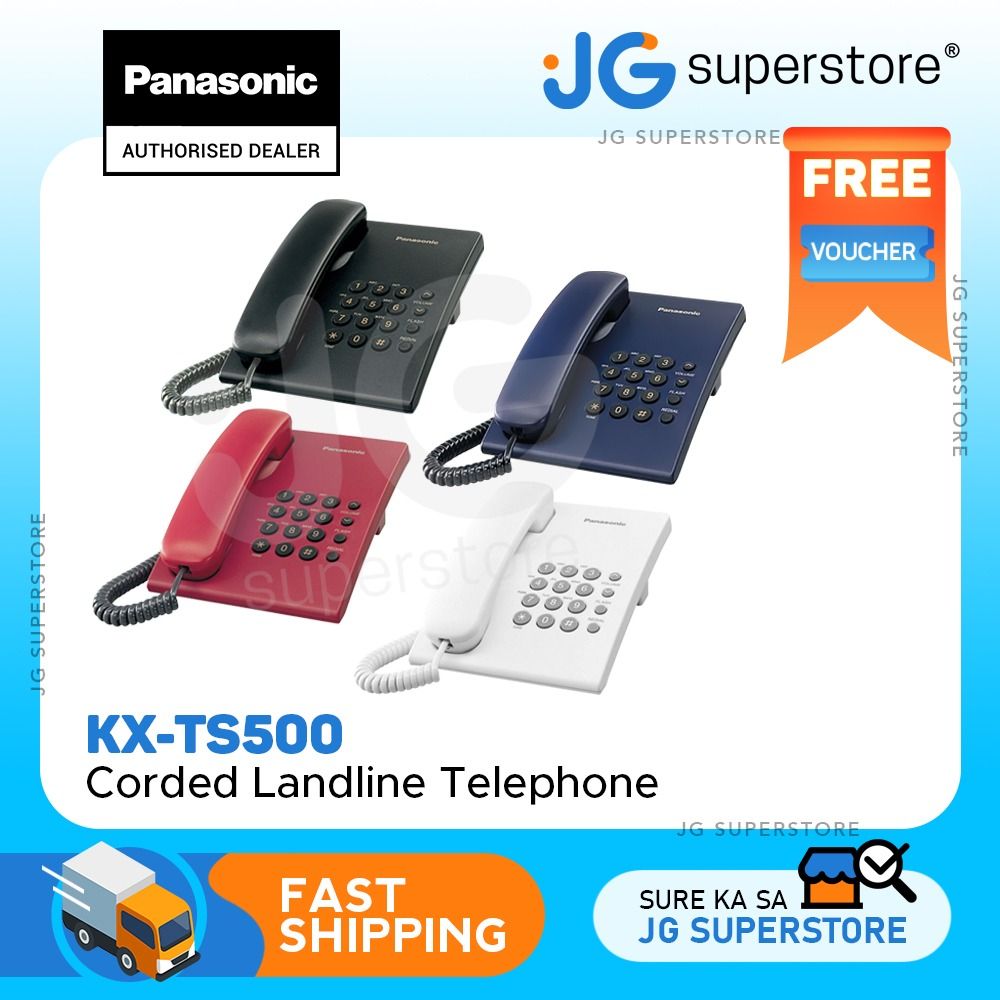 Panasonic KX-TS500MS Single Line Corded Landline Integrated Telephone ...