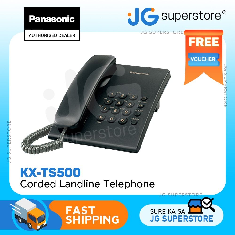 Panasonic KX-TS500MS Single Line Corded Landline Integrated Telephone ...