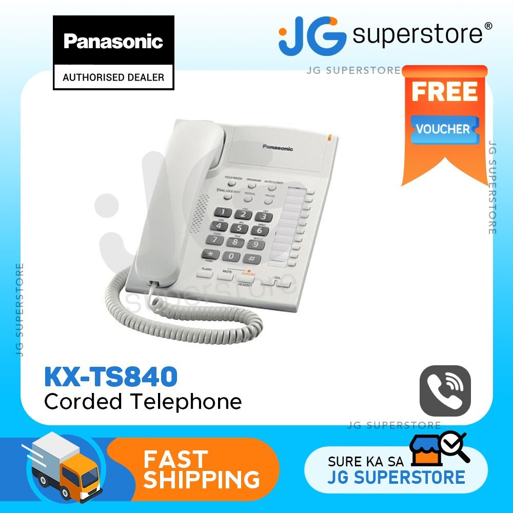 Panasonic KX-TS840 Single Line Corded Telephone Landline with Hands ...