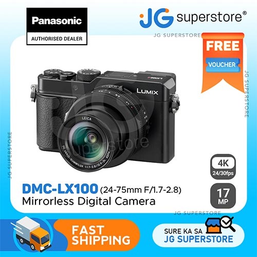 Panasonic Lumix DC-LX100 II Digital Camera (Black) with 24-75mm Leica DC Vario-Summilux f/1.7-2. ...