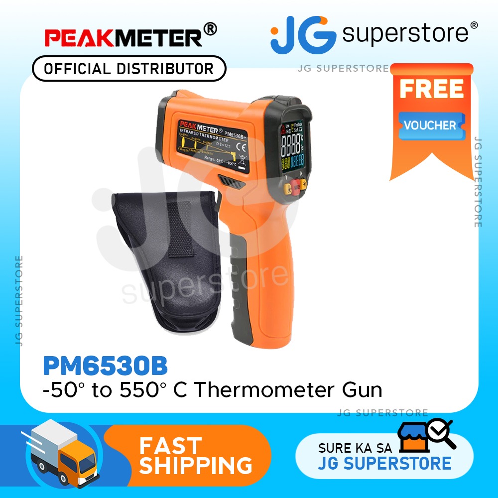 PeakMeter PM6530B Laser LCD Digital IR Infrared Thermometer Temperature ...