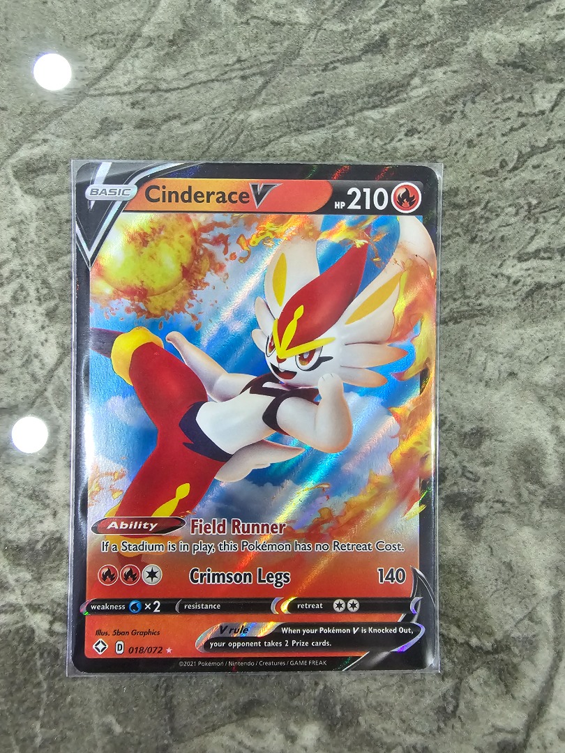Pokemon TCG - Cinderace V Shining Fate 018/072, Hobbies & Toys, Toys ...