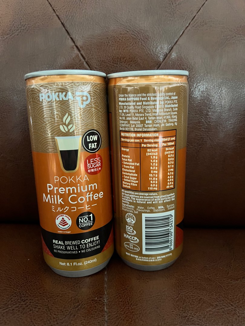 Pokka Premium Milk Coffee (Low Fat, Less Sugar), Food & Drinks ...