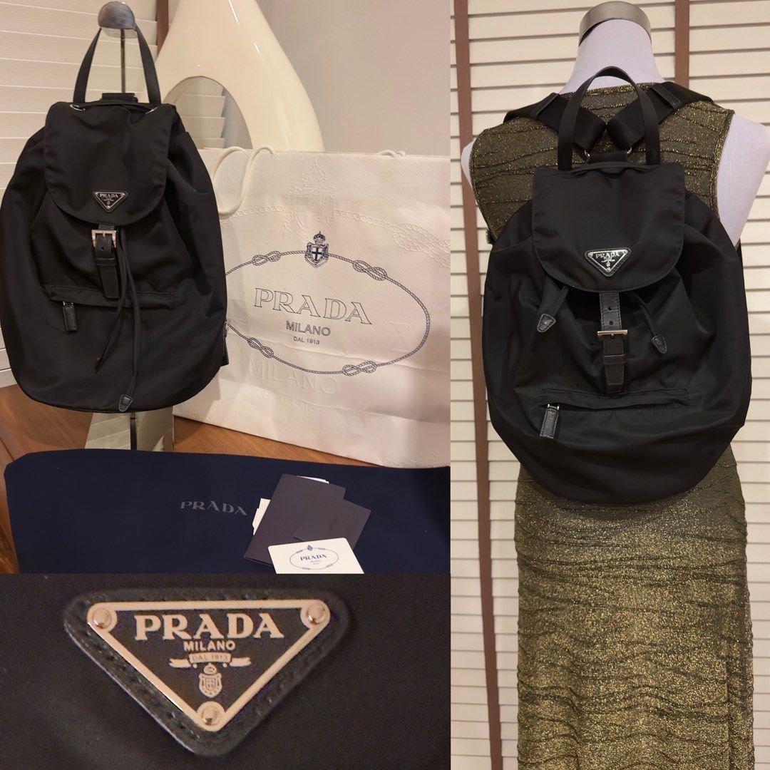 Prada Backpack - With original receipt, Women's Fashion, Bags & Wallets ...