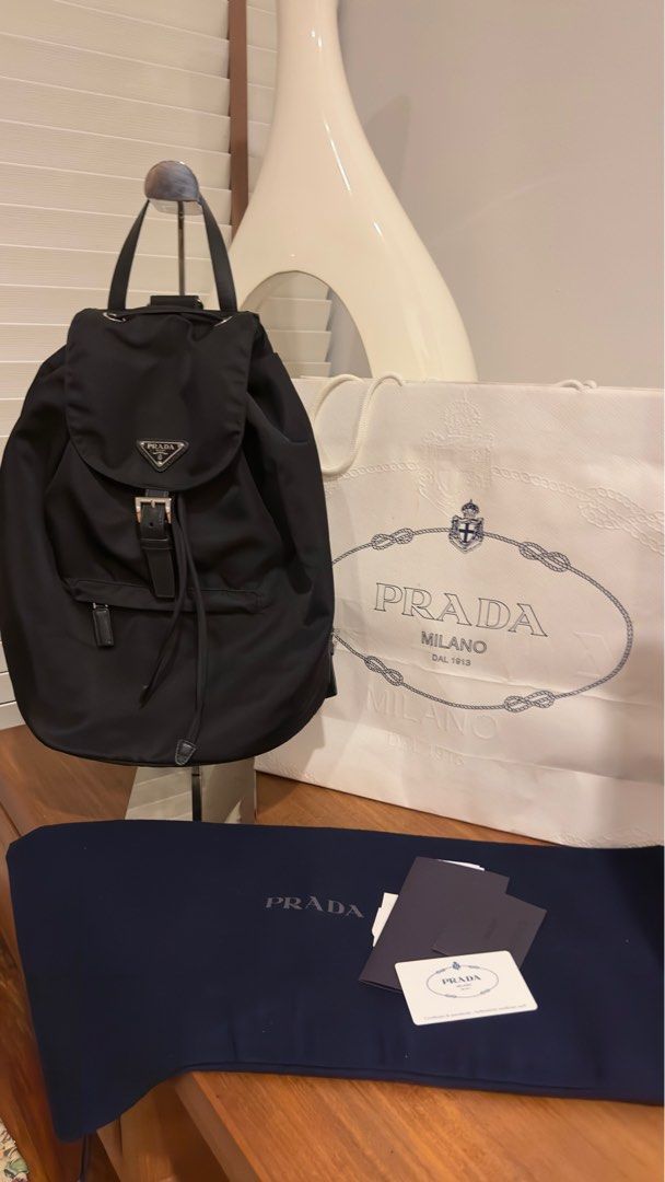 Prada Backpack - With original receipt, Women's Fashion, Bags & Wallets ...