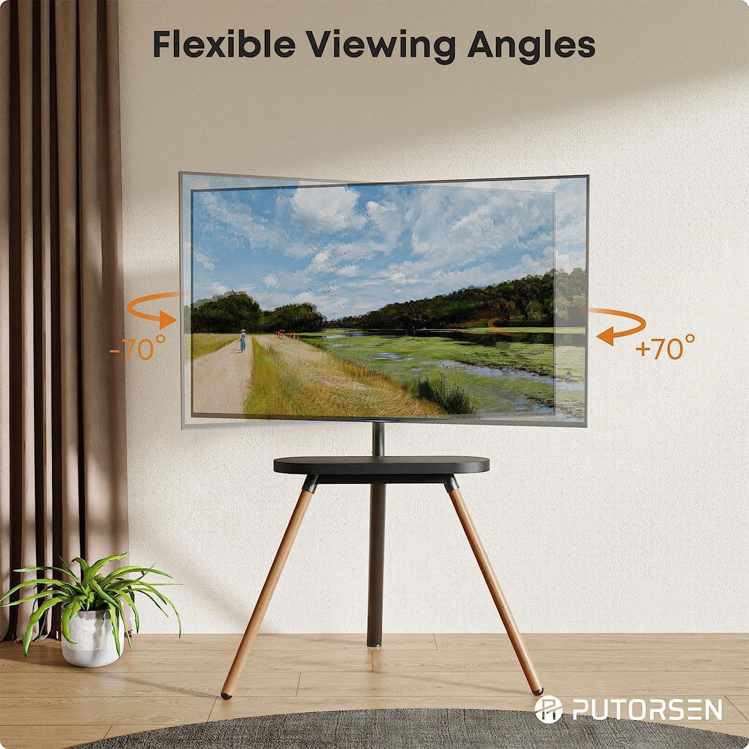PUTORSEN Easel TV Stand for 43 to 65 Inch LED LCD OLED Screens ...