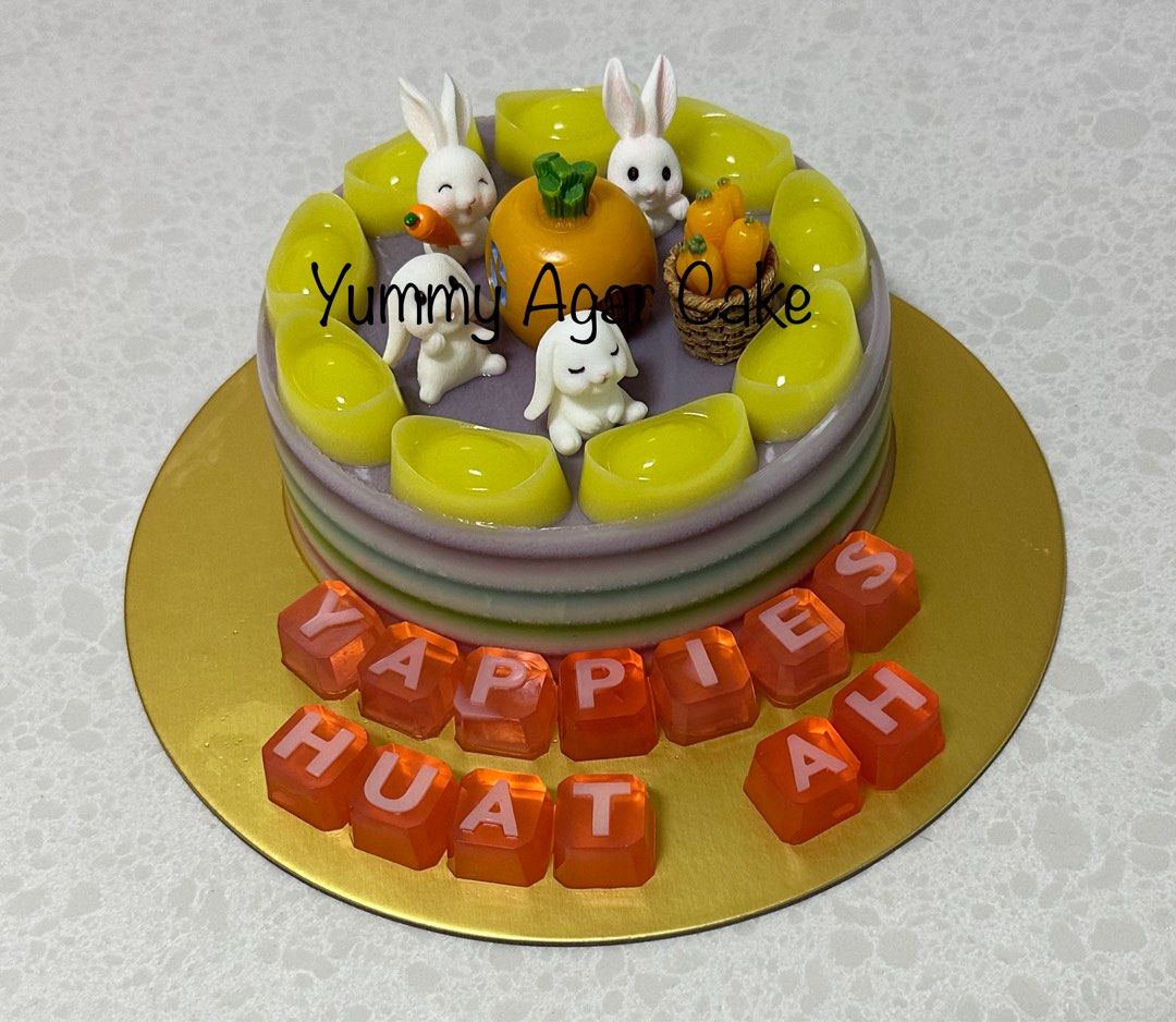 Rabbit Themed Agar Agar (Birthday) Cakes, Food & Drinks, Homemade Bakes on Carousell