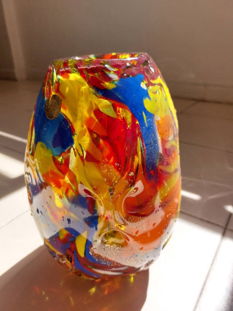 Rare Vintage Collectible Hokuyo Abstract Translucent Glass Vase Multi ...