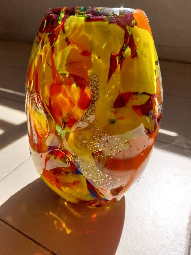 Rare Vintage Collectible Hokuyo Abstract Translucent Glass Vase Multi ...