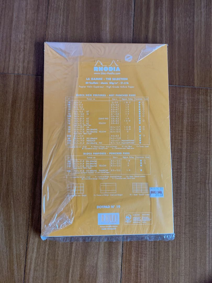 RHODIA Dot Pad A4 Size 80 gsm High Grade Vellum Paper on Carousell