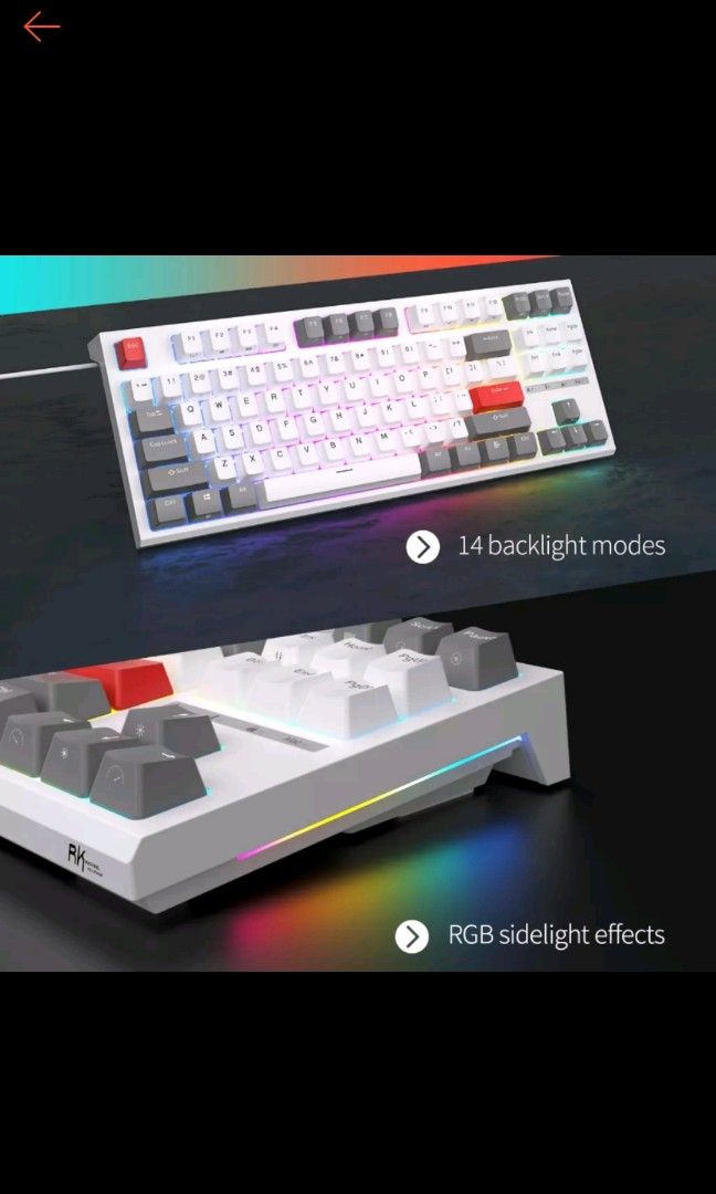 Royal Kludge RK R87 Hot Swappable Wired RBG Mechanical Gaming ...
