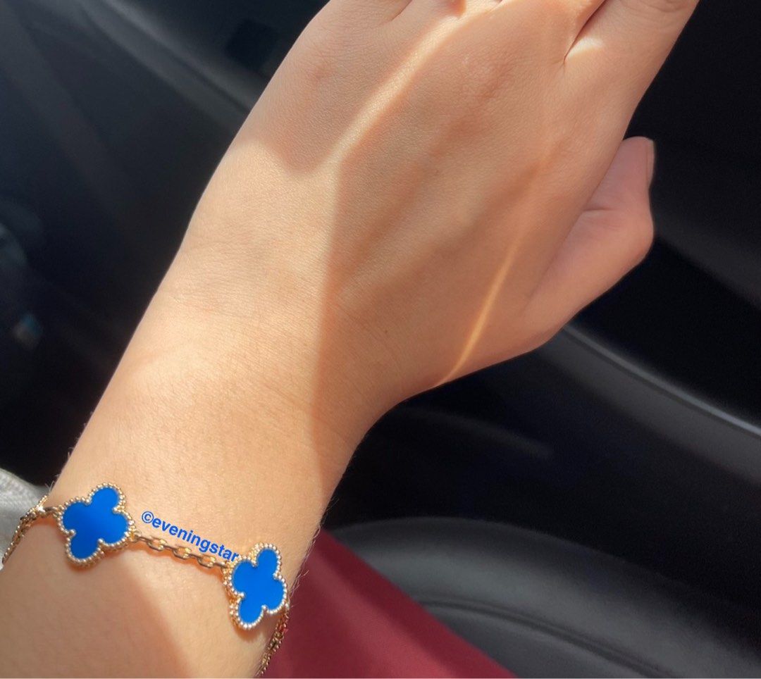 Van Cleef Arpels Vintage Alhambra Bracelet Blue Agate, 43% OFF