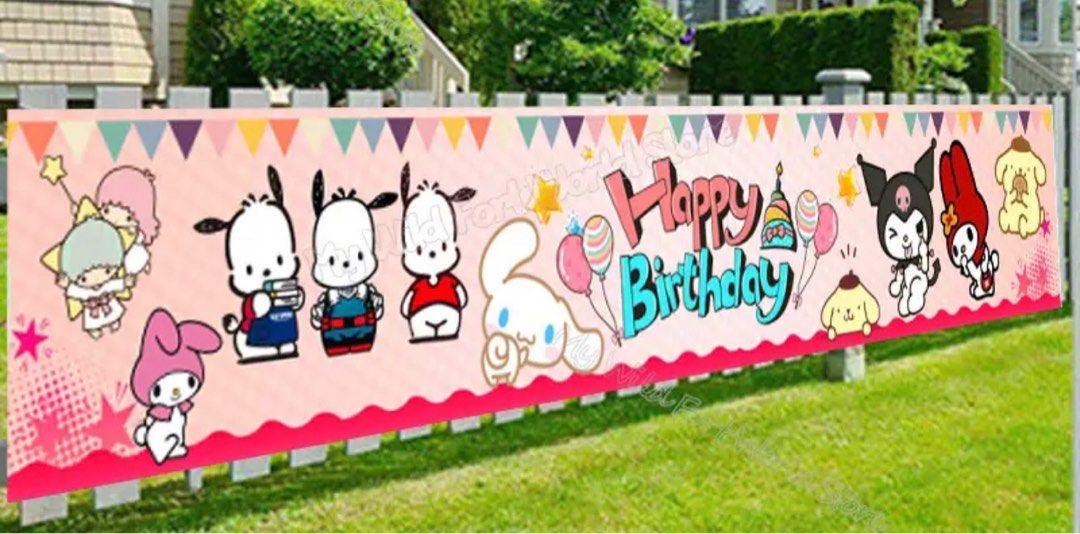 Sanrio Happy Birthday Banner, Hobbies & Toys, Stationery & Craft ...
