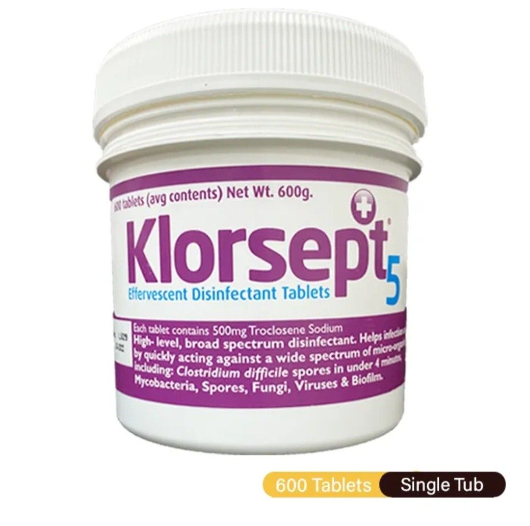 Sealed Klorsept 5 Effervescent Disinfectant Tablets, Beauty & Personal ...