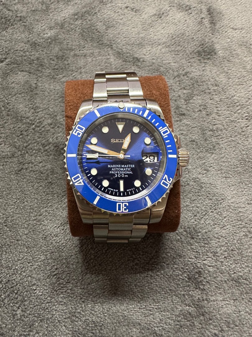 Seiko custom mod submariner homage blue, Men's Fashion, Watches ...