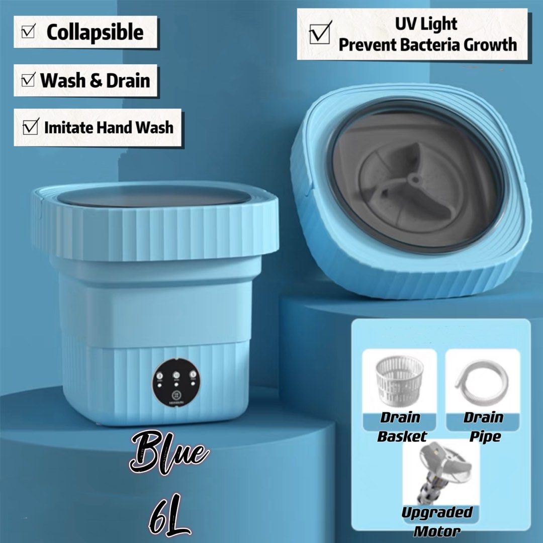 [SG] Collapsible Washing Machine Foldable Washing Machine Mini Washing Machine Portable Washing ...