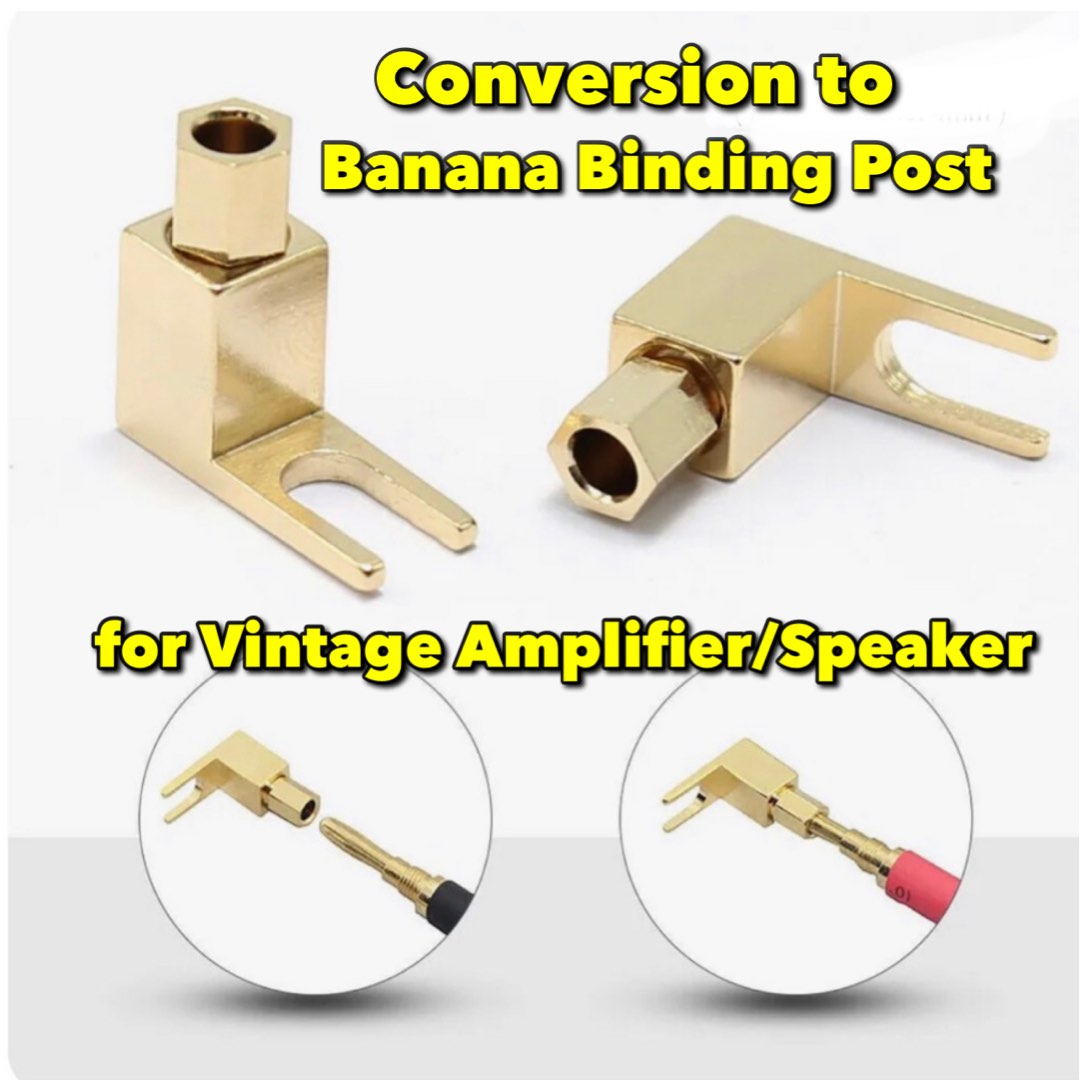 Specially made for Vintage Amplifier/Speaker binding post adapter to ...