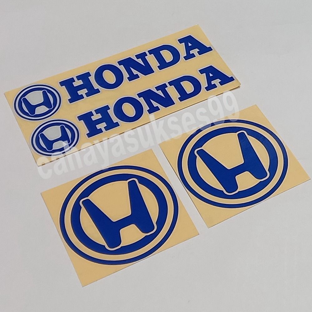 Sticker Honda Biru List Putih 20cm Stiker Logo Honda Biru Bulat 10cm ...