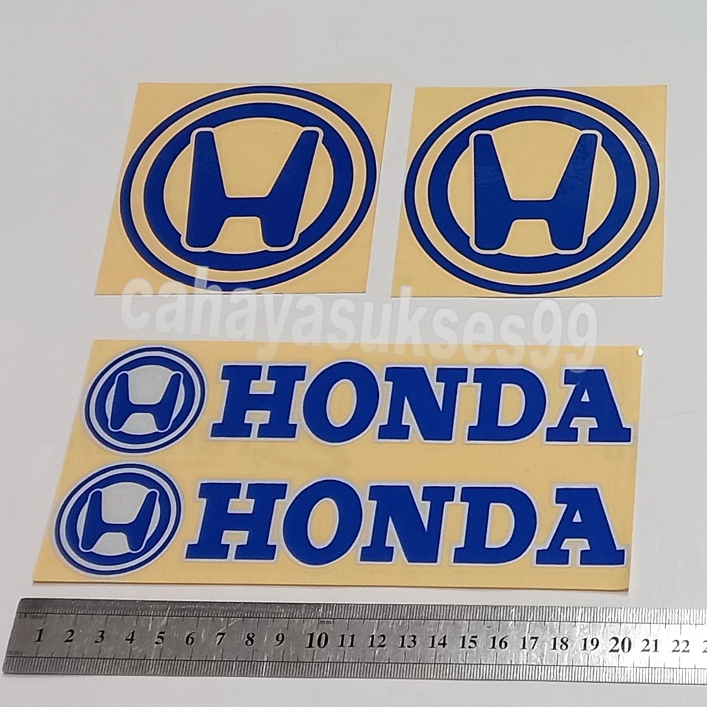 Sticker Honda Biru List Putih 20cm Stiker Logo Honda Biru Bulat 10cm ...