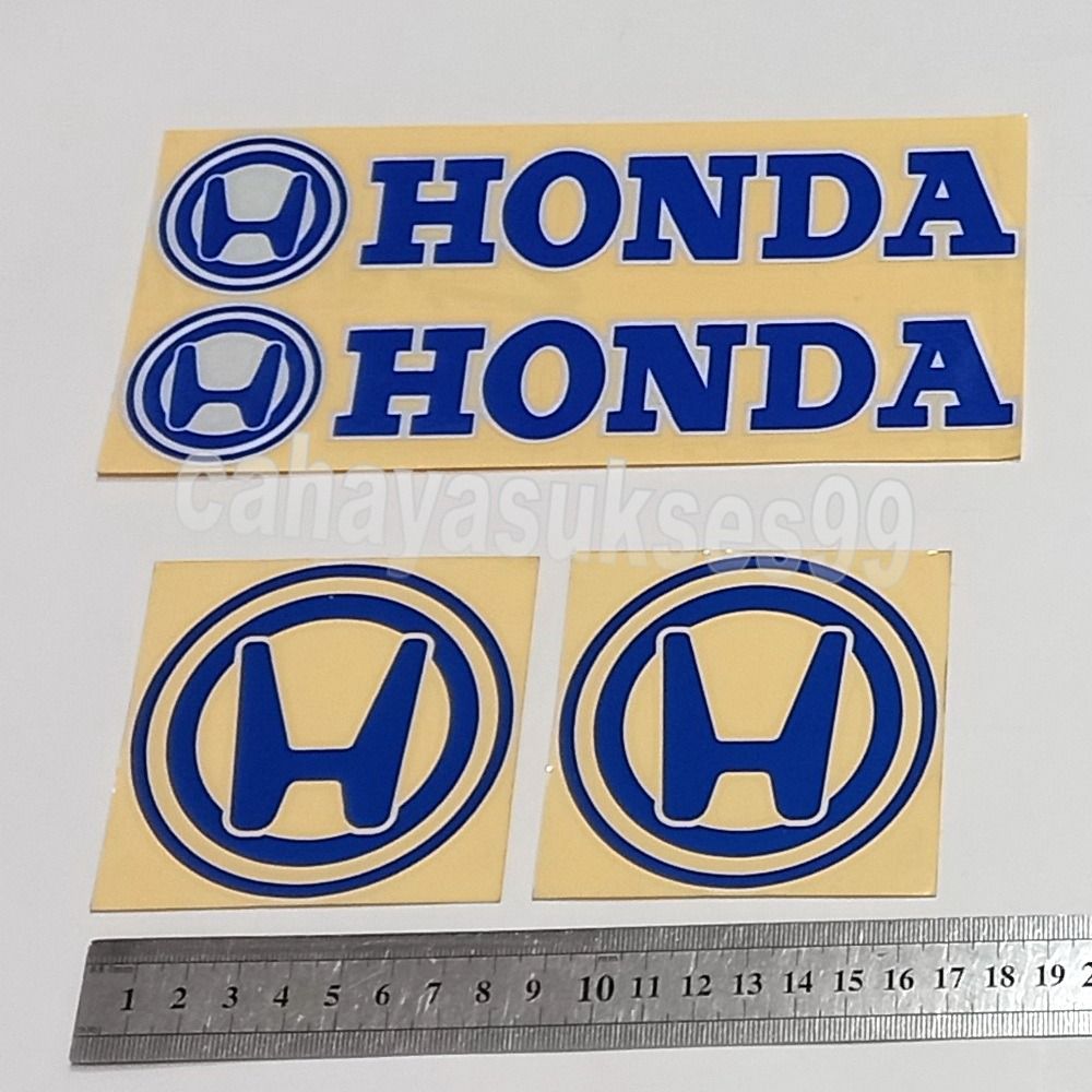 Sticker Honda Biru List Putih 20cm Stiker Logo Honda Biru Bulat 8cm ...