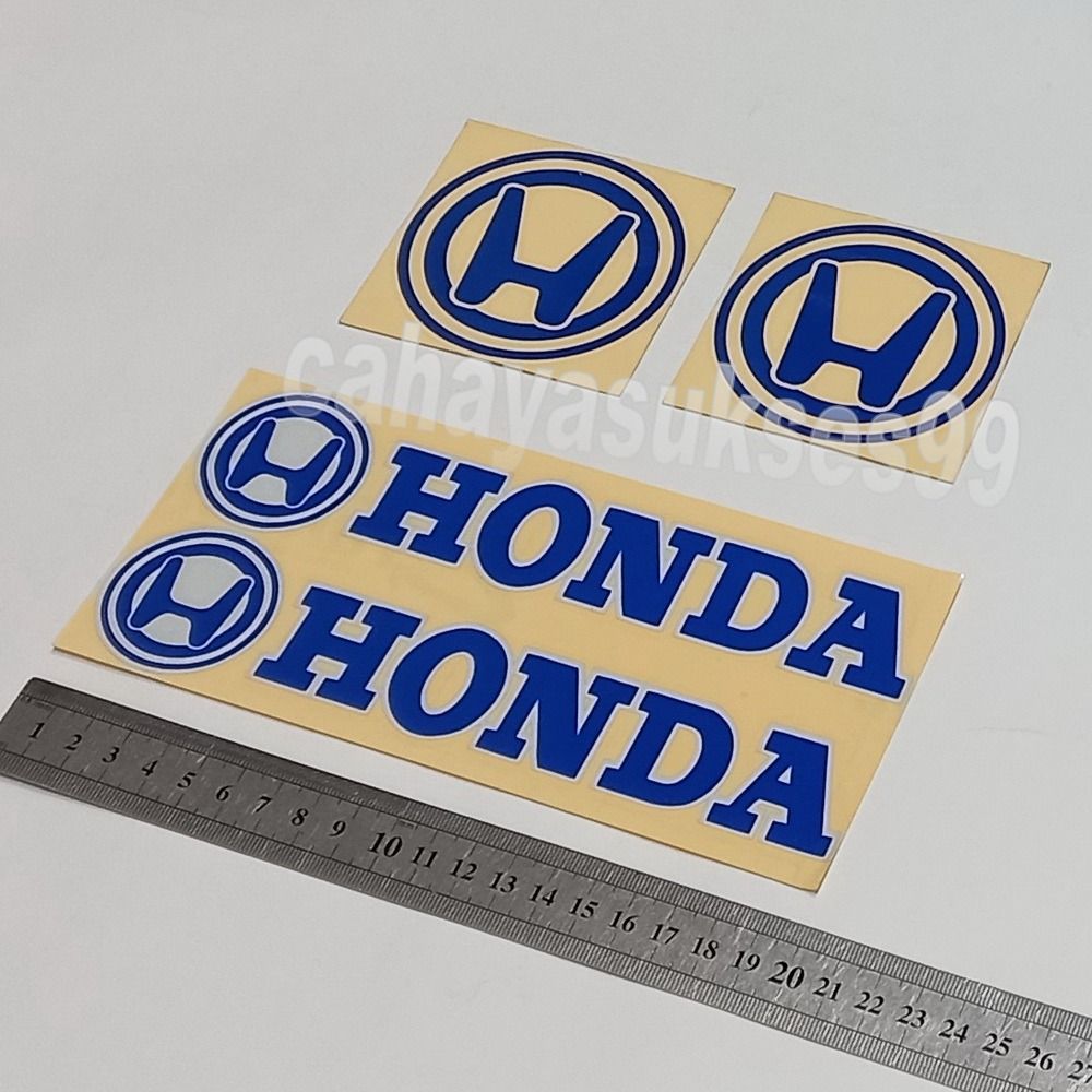 Sticker Honda Biru List Putih 20cm Stiker Logo Honda Biru Bulat 8cm ...