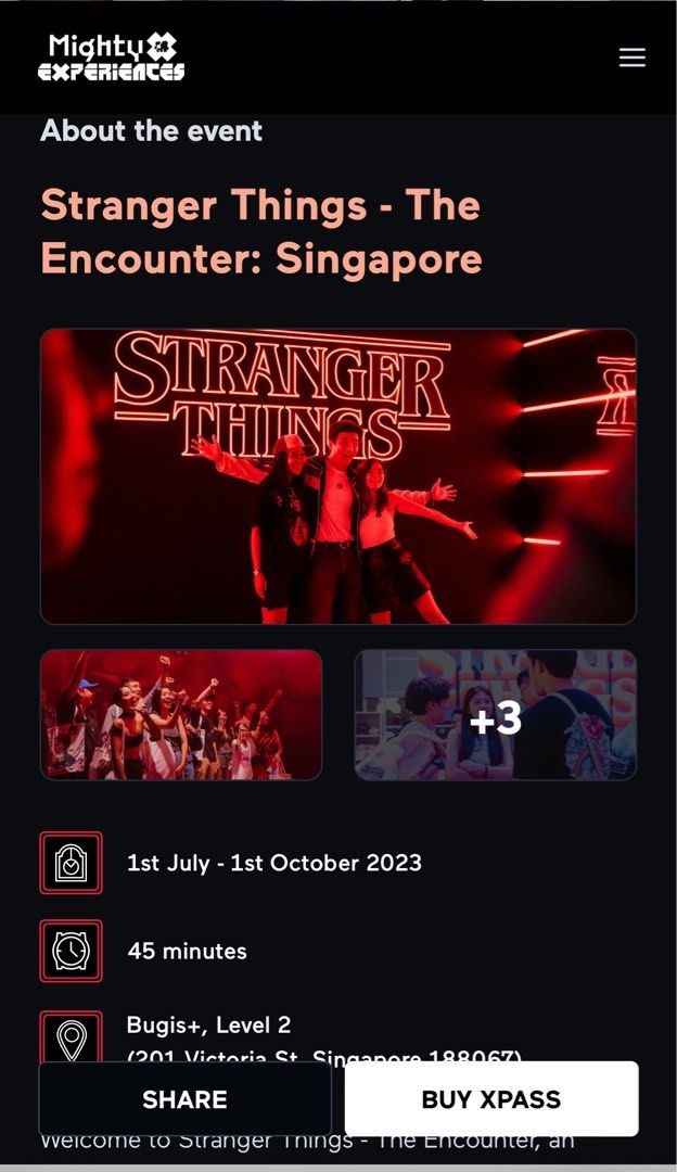 Stranger things eticket, Tickets & Vouchers, Event Tickets on Carousell