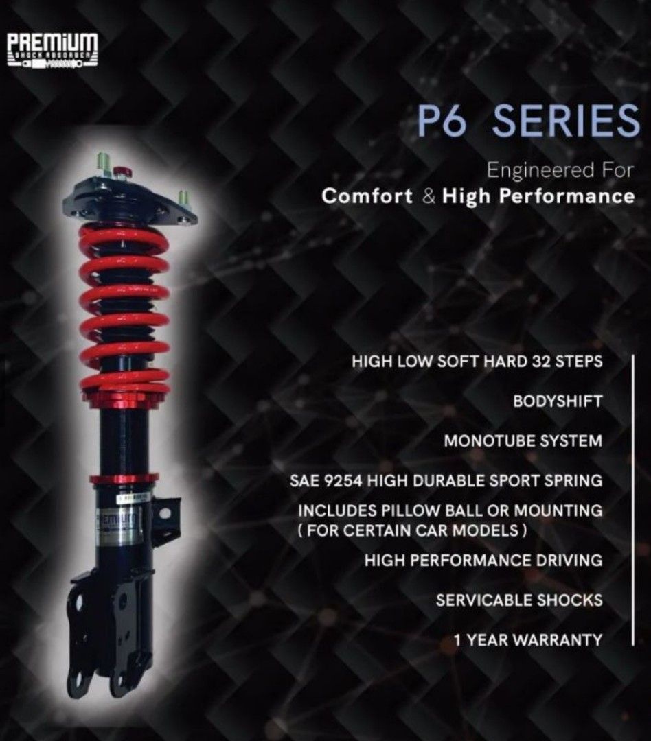 Suzuki Swift ZC31S Premium P6 Coilover, Car Accessories, Accessories on Carousell