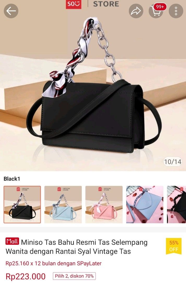 TAS/SLINGBAG MINISO SYAL VINTAGE, Barang Mewah, Tas & Dompet di Carousell