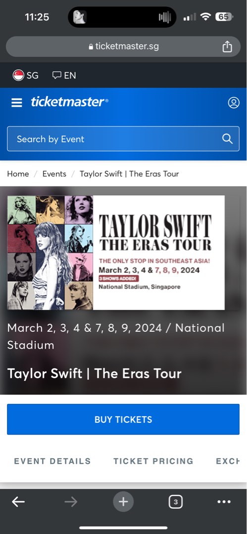 Taylor swift ears tour Cat 1 and VIP2 pair tickets., Tickets & Vouchers ...