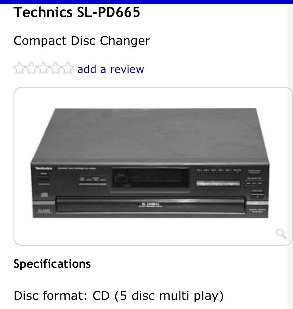 Technics SL-PD665 CD Player 5 Disc Rotary Changer, Audio, Soundbars ...
