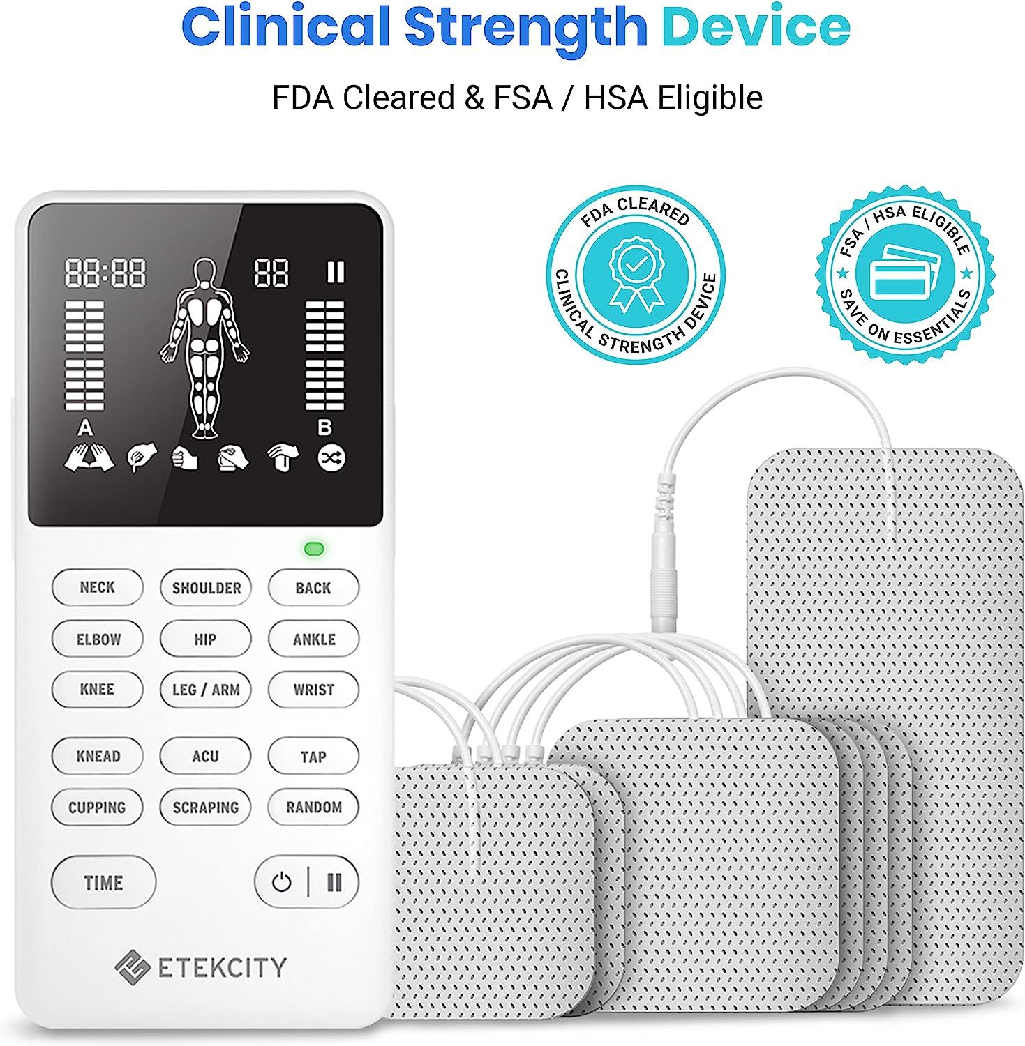 TENS Unit Muscle Stimulator for Pain Relief, 4 Channels Etekcity ...