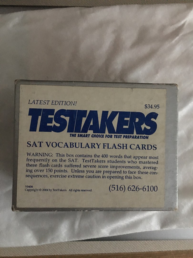 Test takers flash cards, Hobbies & Toys, Toys & Games on Carousell