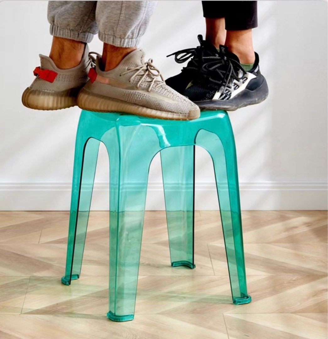 Transparent square plastic stool, Furniture & Home Living, Furniture ...