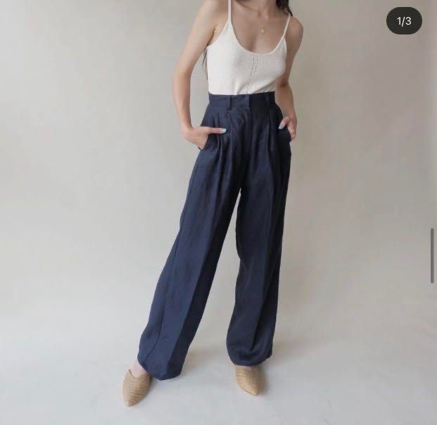 Undo Studio Mista Linen Wide Leg Pants, Women's Fashion, Bottoms, Other ...